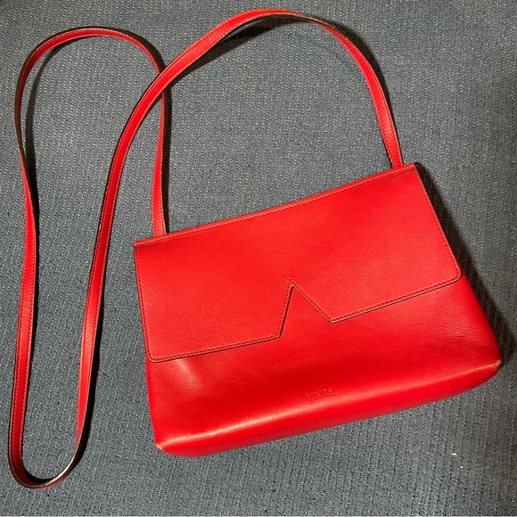 Vince | Bags | Vince Signature Leather Crossbody In Cherry Red | Poshmark